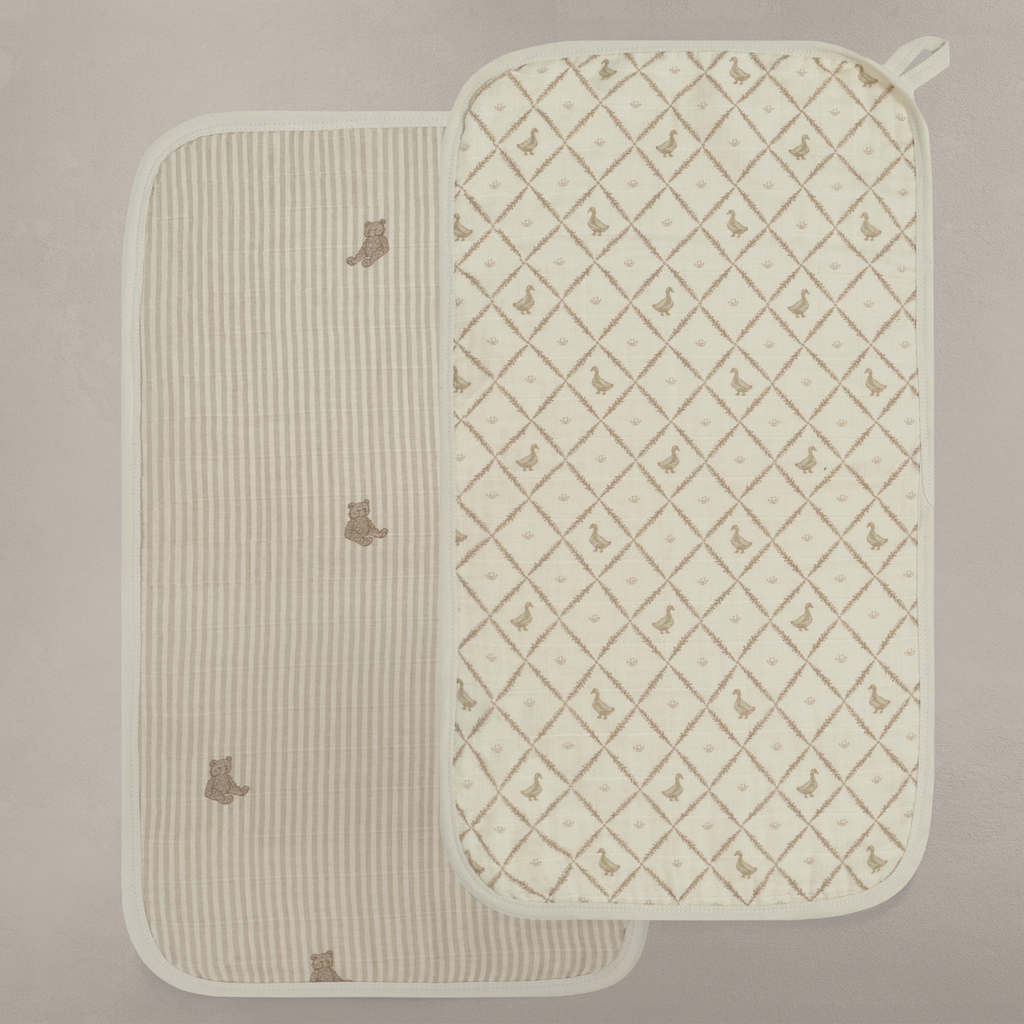 Oilo Bear & Duck Premium Muslin Burp Cloth 2-Pack – Crib & Kids